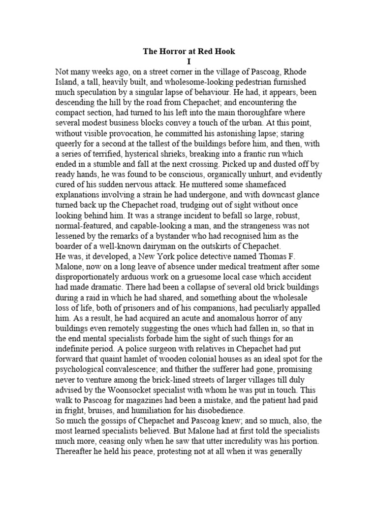 CoC - The Horror at Red Hook | PDF | History