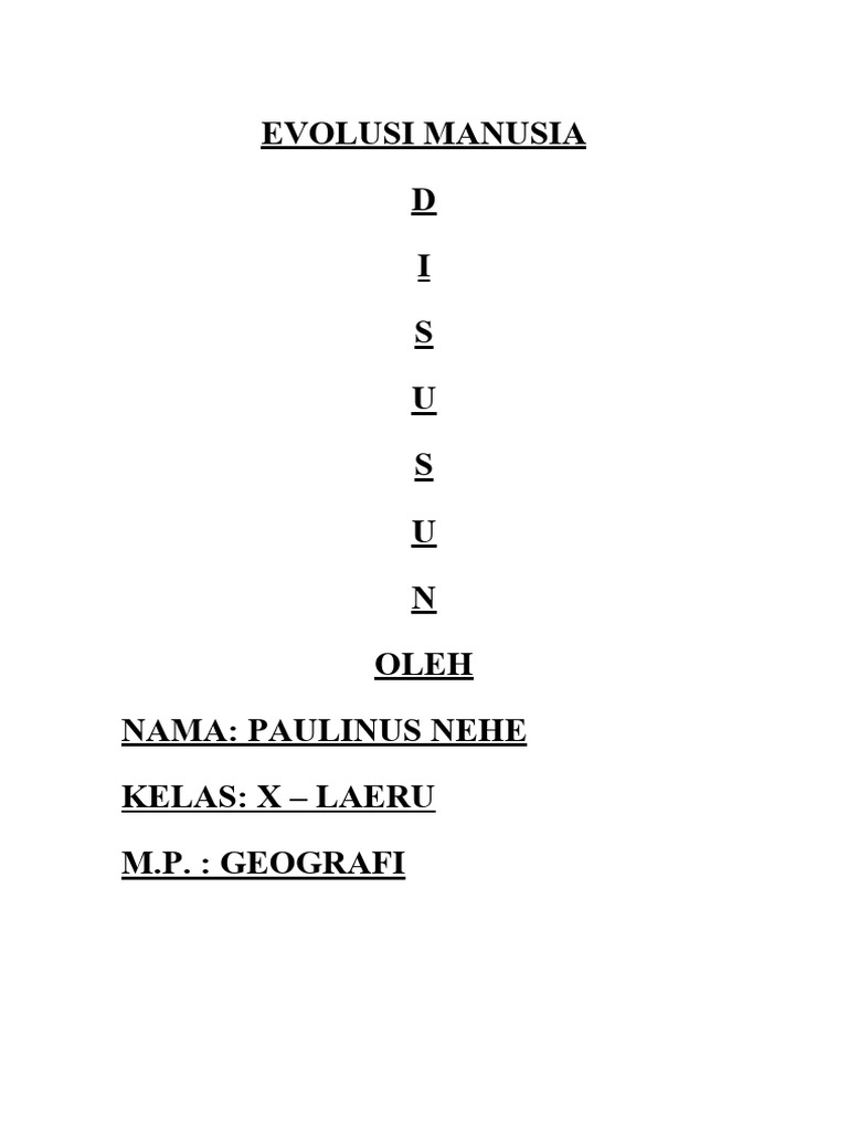 Evolusi Manusia' | PDF