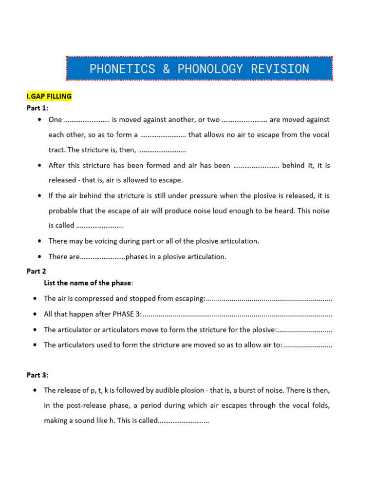 Phonetics and Phonology Study Guide | PDF | Phoneme | Consonant