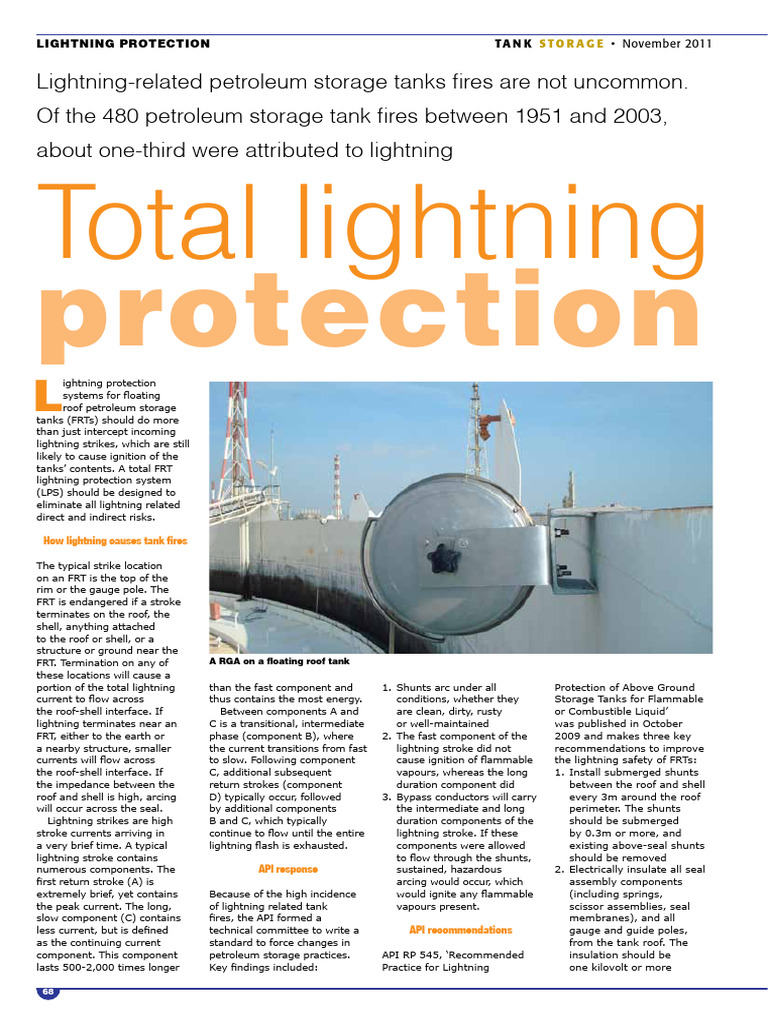Lightning Protection for Storage Tanks | PDF | Lightning | Insulator ...