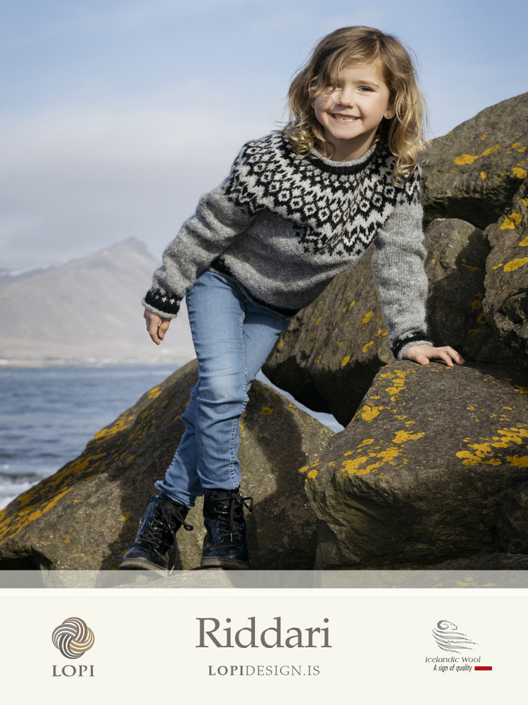 Riddari Sweater Pattern for Kids | PDF | Knitting | Knitting Needle