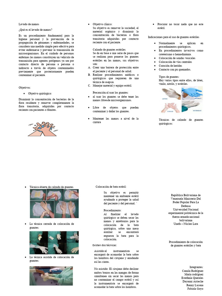 Triptico Dayi | Descargar gratis PDF | Lavado de manos | Especialidades Medicas