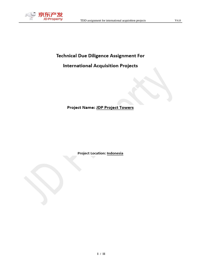 Technical - Due - Diligence - Assignment - For - Project - Towers - Properties - Acquisition ...
