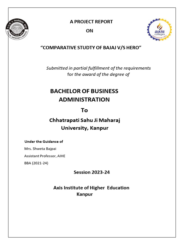 Comparative Study of Bajaj and Hero | PDF