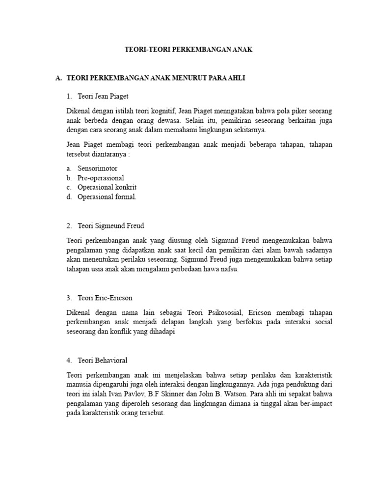 Teori Perkembangan Anak Pdf