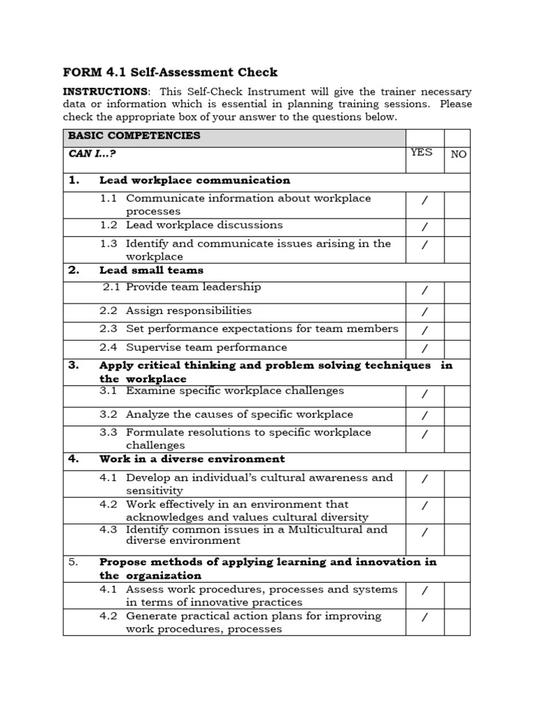 FORM 1 SELF CHECK | PDF | Occupational Safety And Health | Information