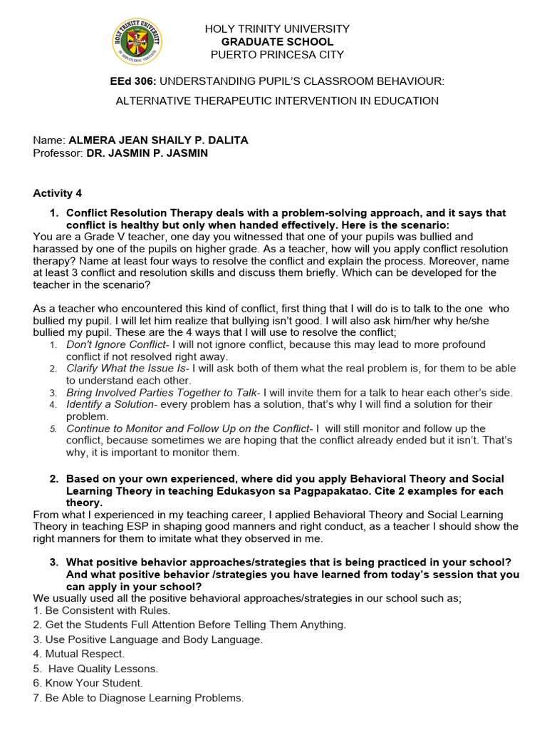 EEd 306 Actiivity-4 (Dalita, Almera) | PDF | Learning | Teachers