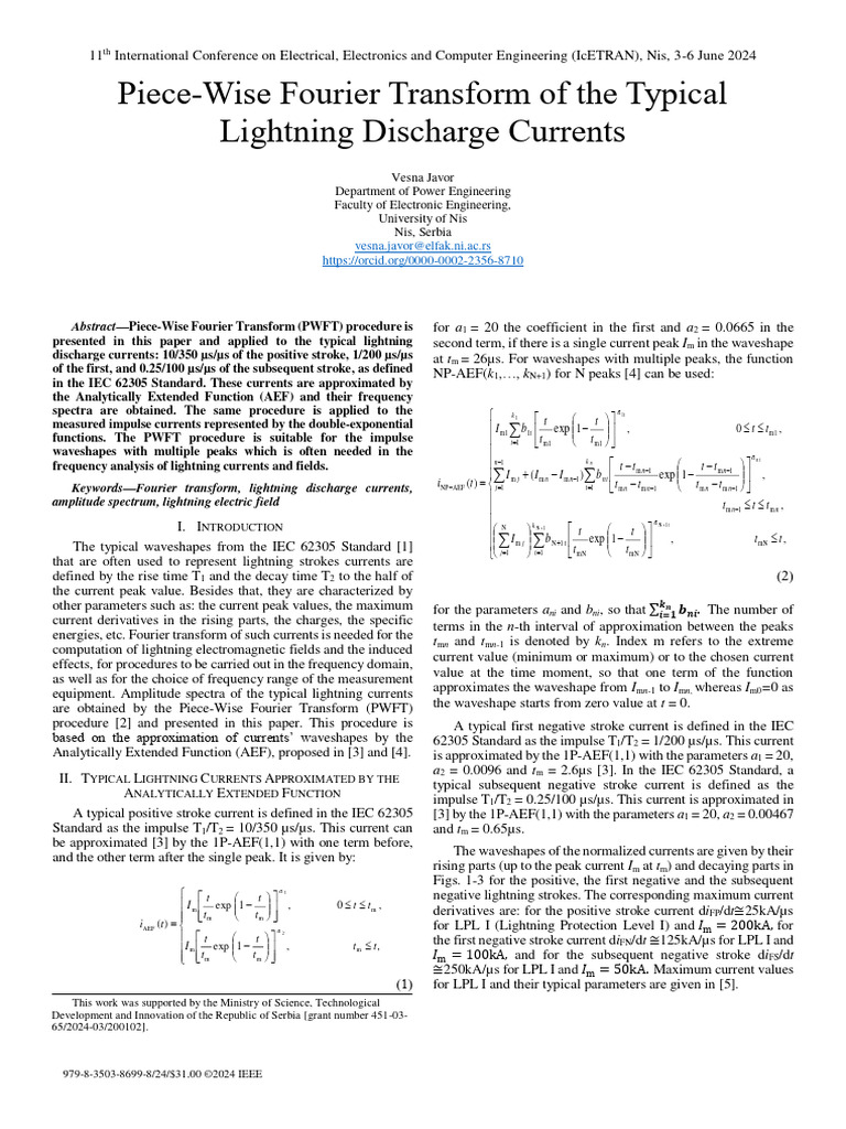 IcETRAN 2024 Paper 0550 | PDF | Spectral Density | Exponential Function