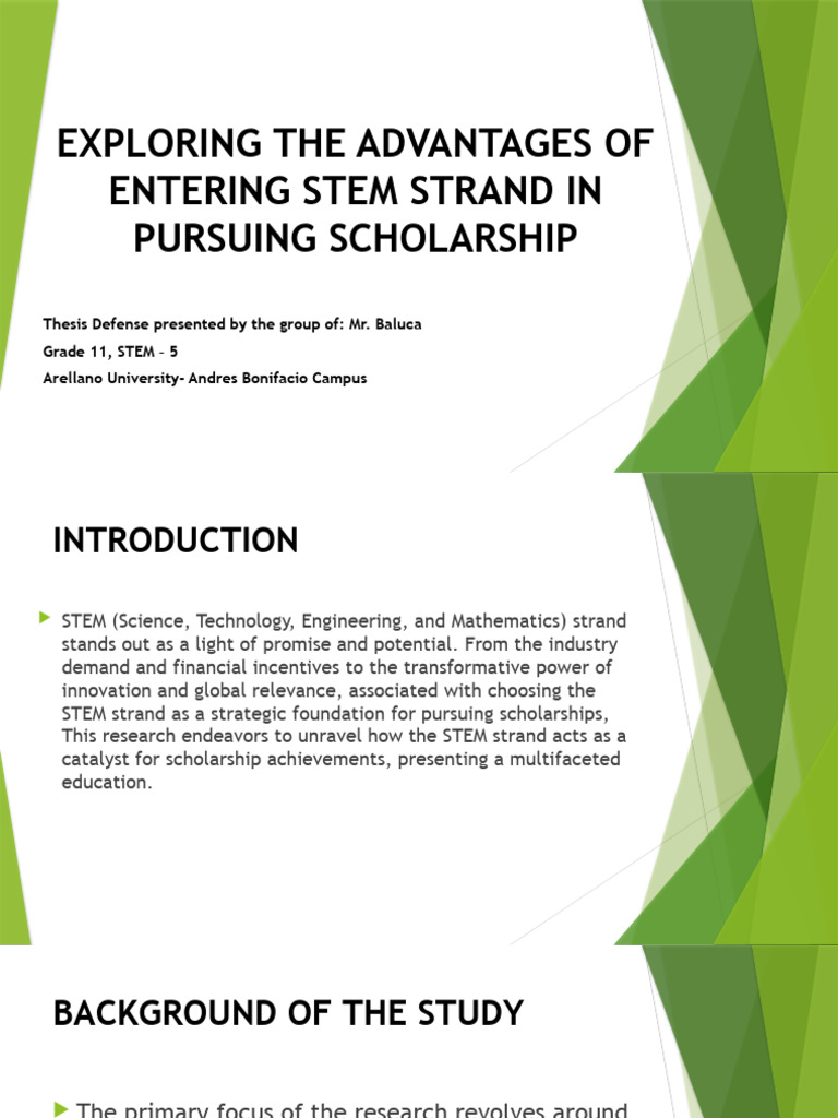 Exploring The Advantages of Entering Stem Strand in | PDF | Science ...