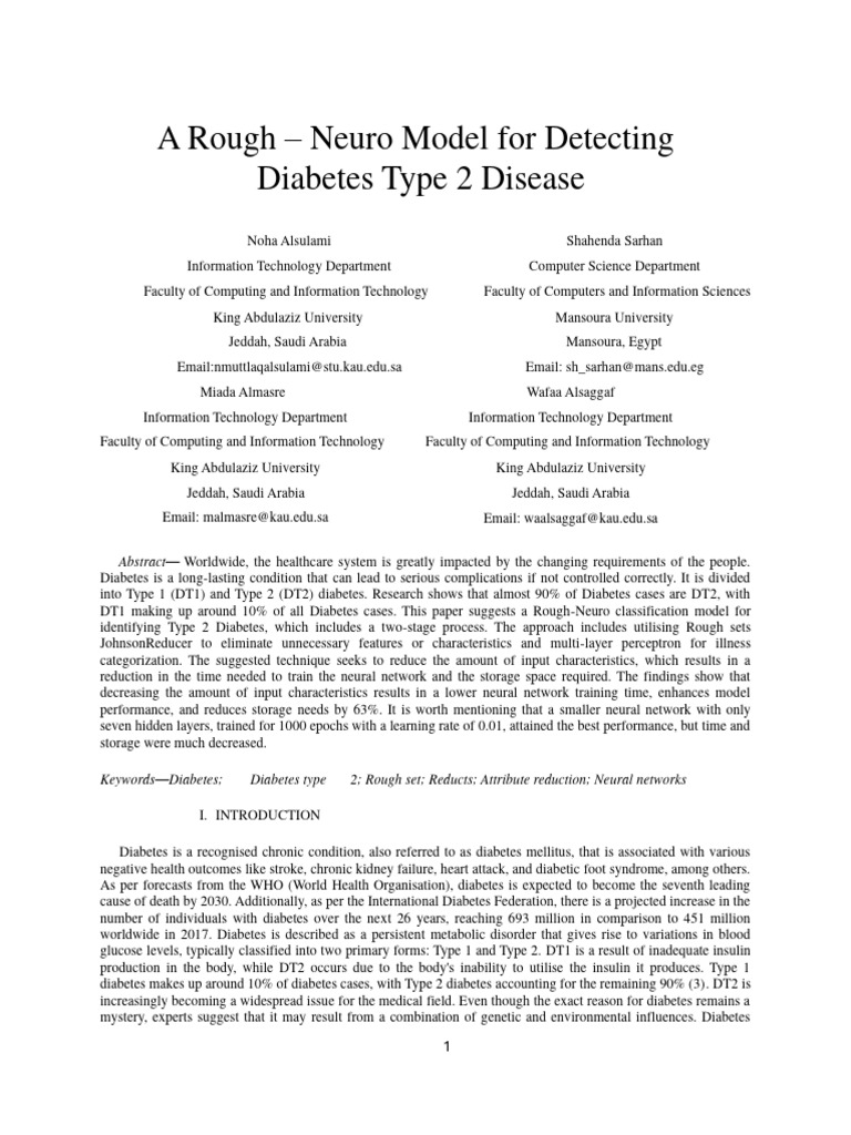 Rough-Neuro Model for Type 2 Diabetes Detection | PDF | Deep Learning ...