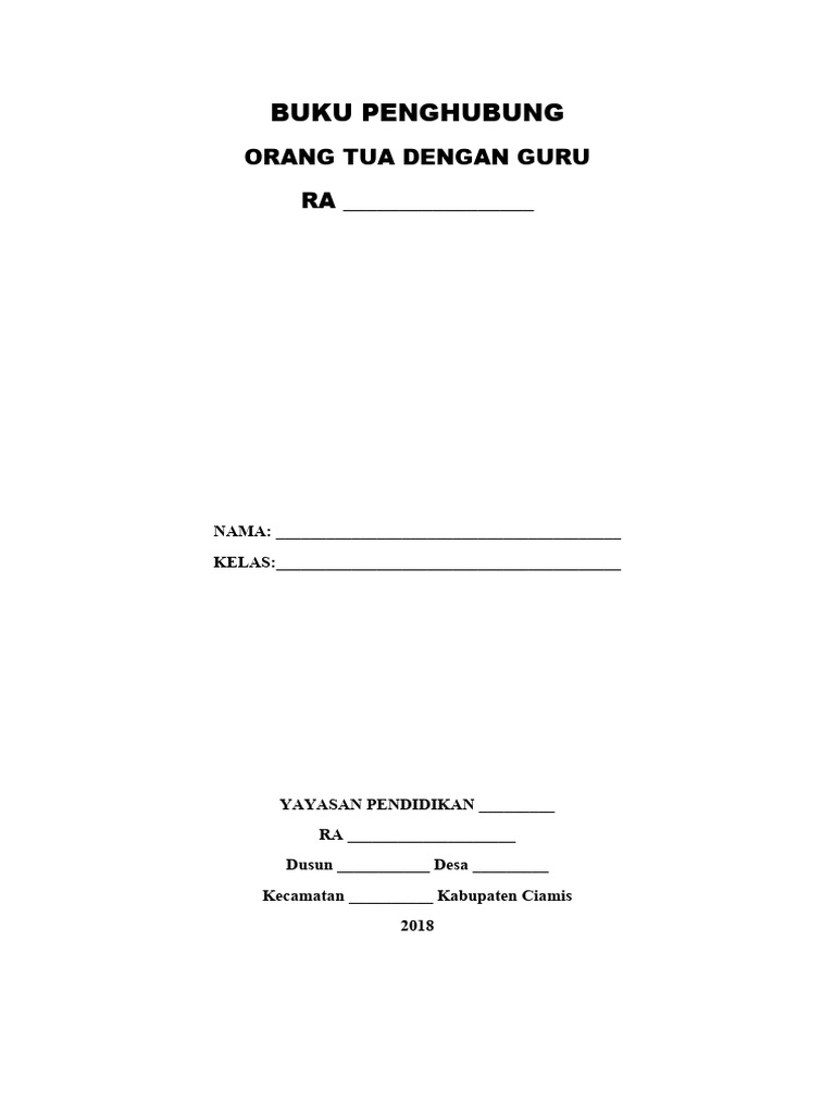 3.2.1.1. Buku Penghubung Orang Tua DG Guru Ra | PDF