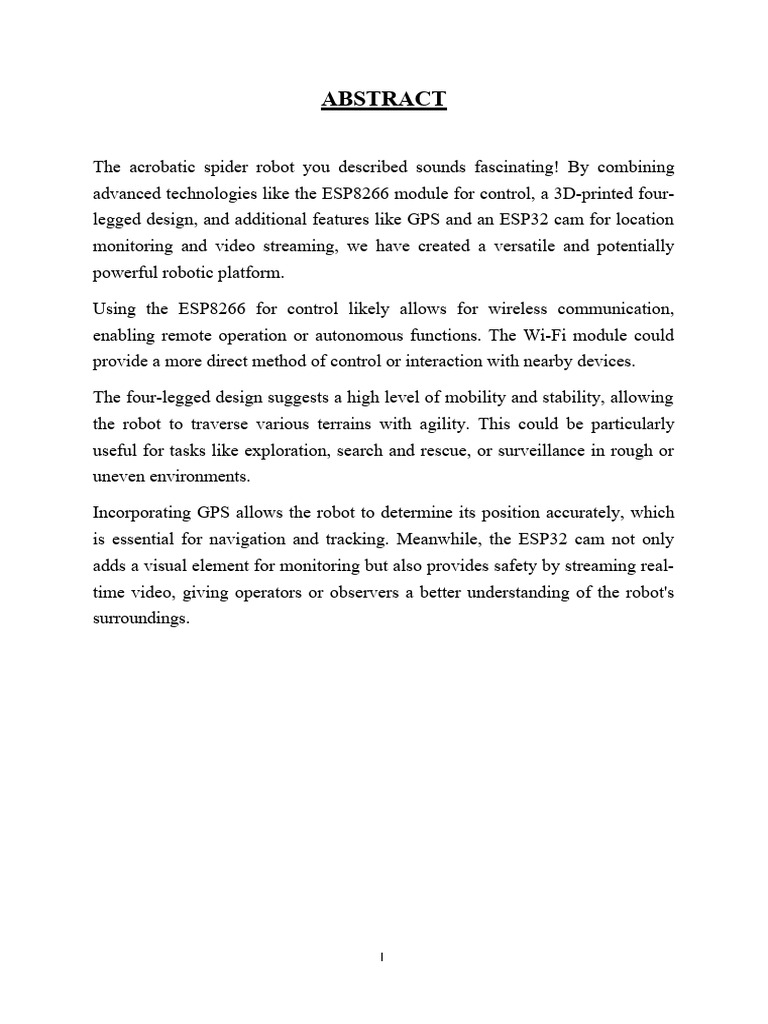 Abstract and Acknowledgement | PDF | Robot | Robotics