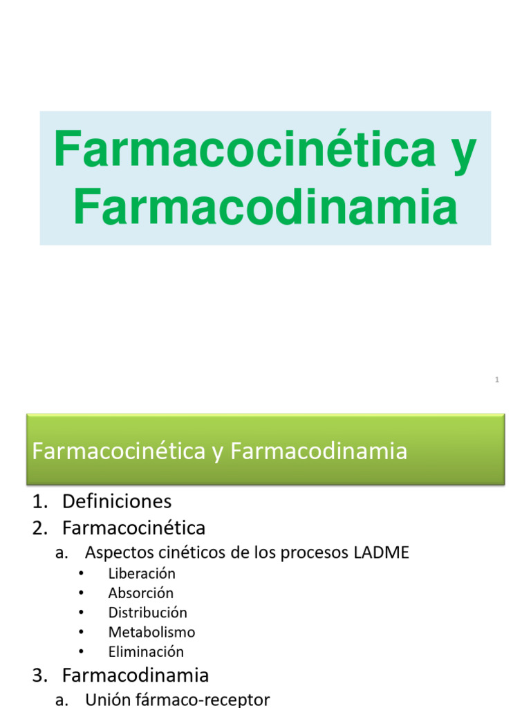 Farmacocinetica y Farmacodinamia | PDF | Medicamentos con receta | Farmacocinética