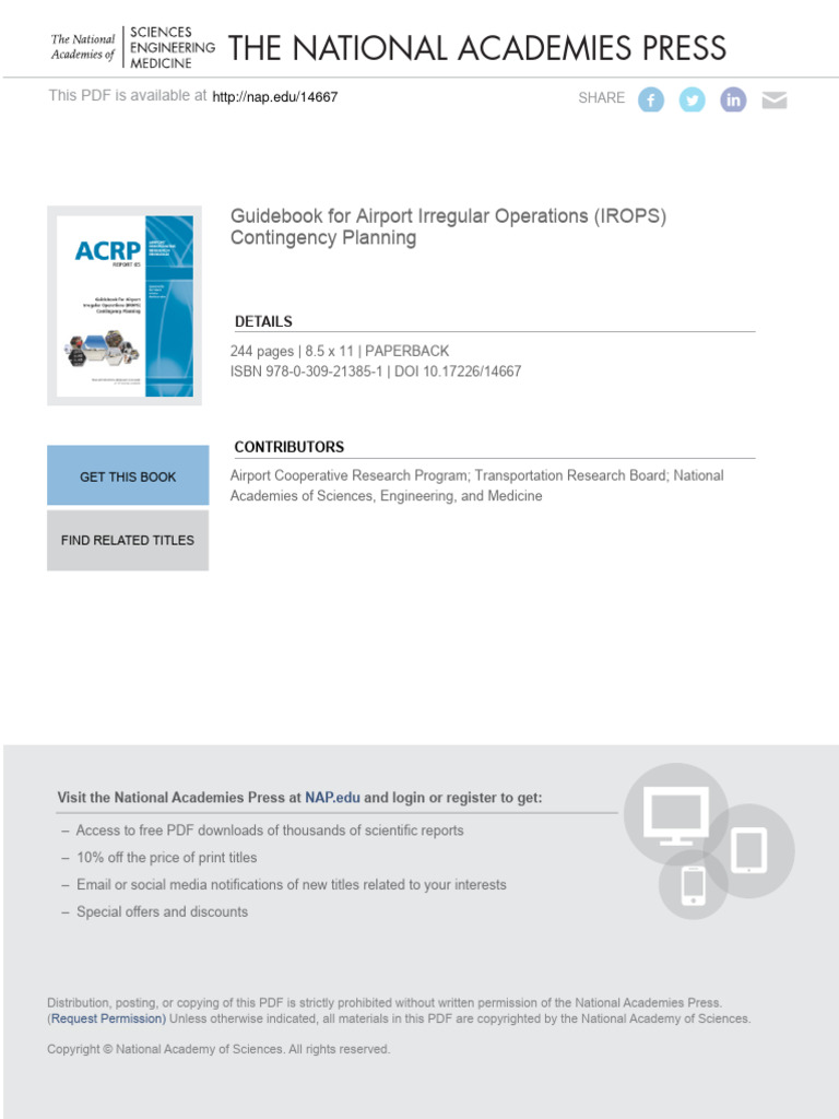 Guidebook For Airport Irregular Operations (IROPS) Contingency Planning ... Guidebook For Airport Irregular Operations (IROPS) Contingency Planning ...