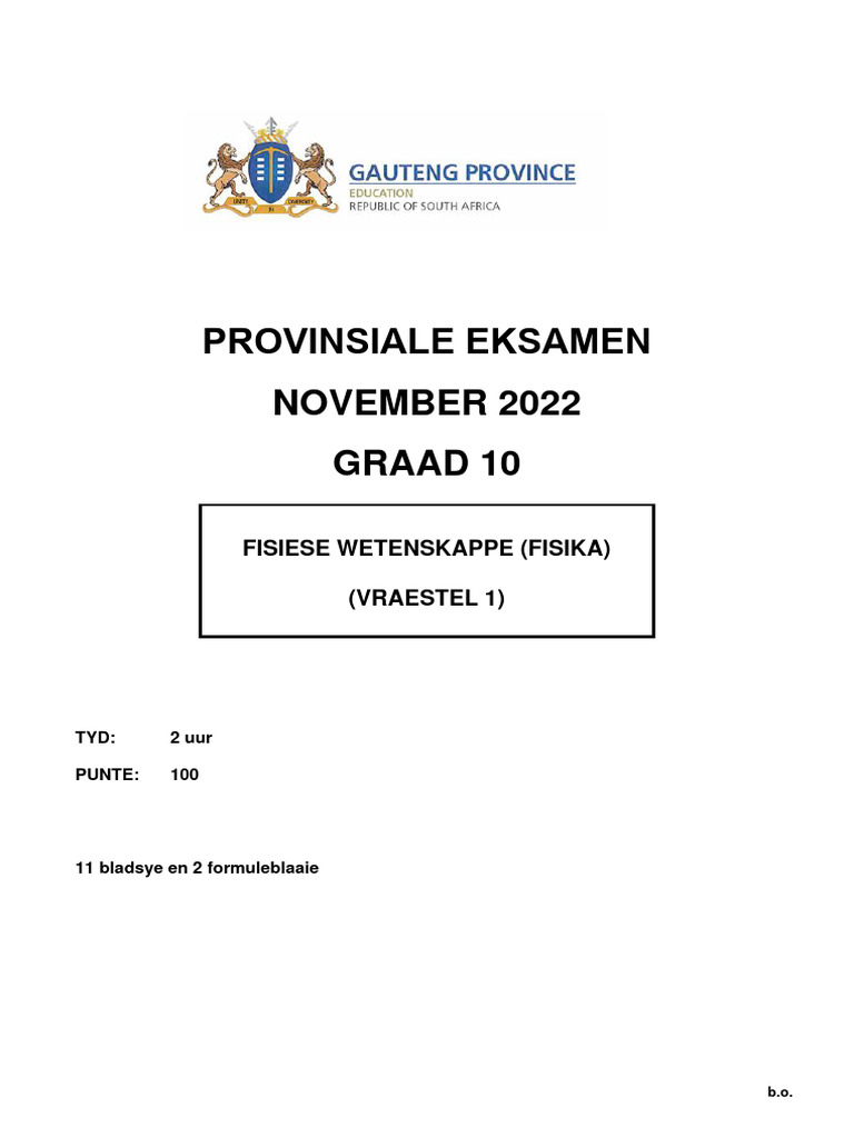 Gr10 FW P1 Nov 2022 - QP | PDF