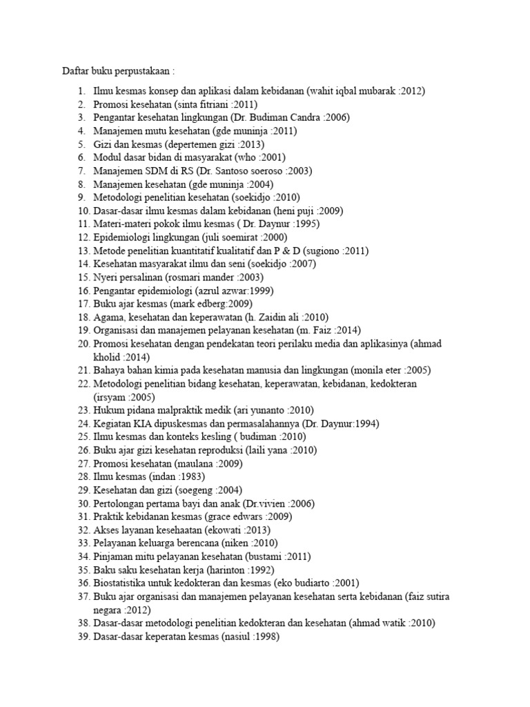 Daftar Buku Perpustakaan | PDF