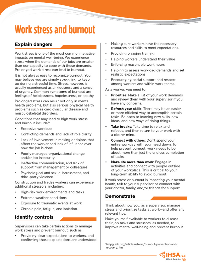 Work Stress and Burnout | Download Free PDF | Occupational Stress ...