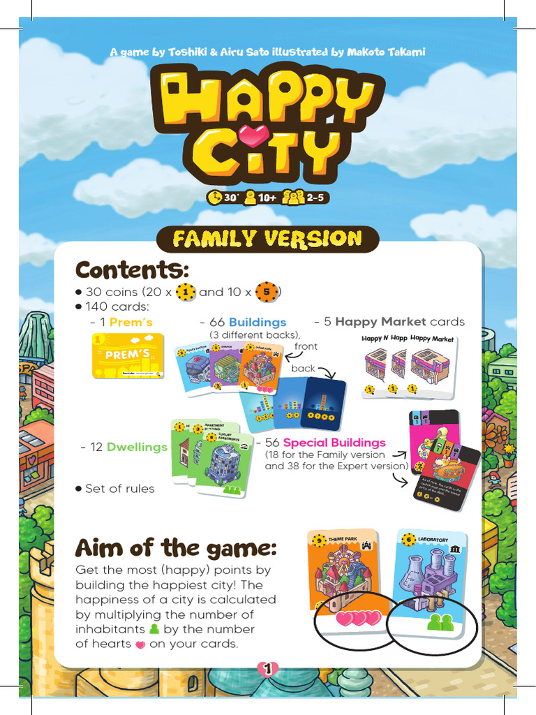 Happy City Rules | PDF | Gaming Devices | Playing Cards