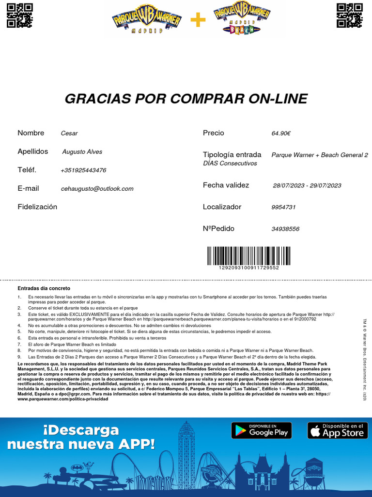 Tickets Warner | PDF