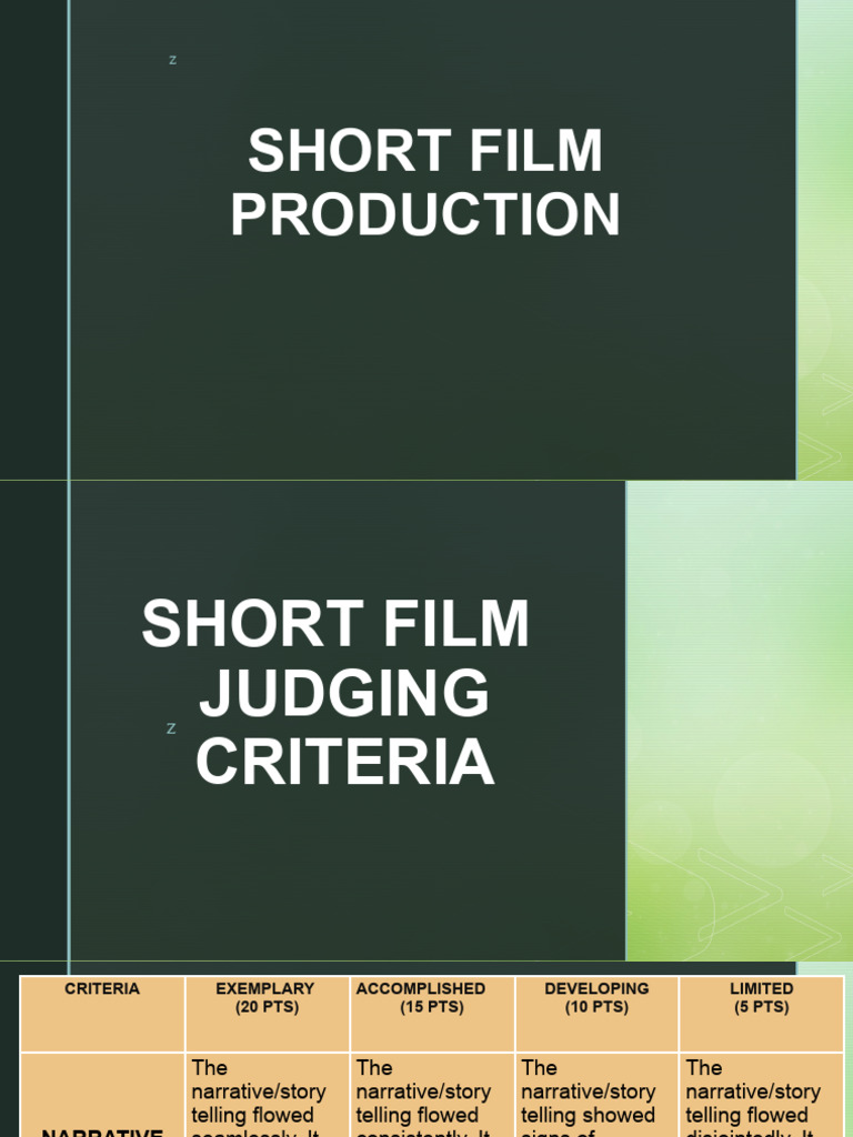 Criteria For Judging | PDF | Cinematography | Video