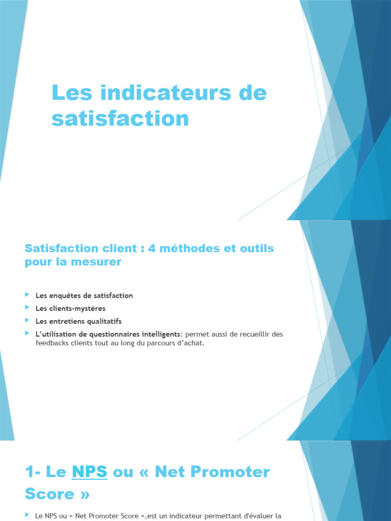 Les Indicateurs de Satisfaction | PDF
