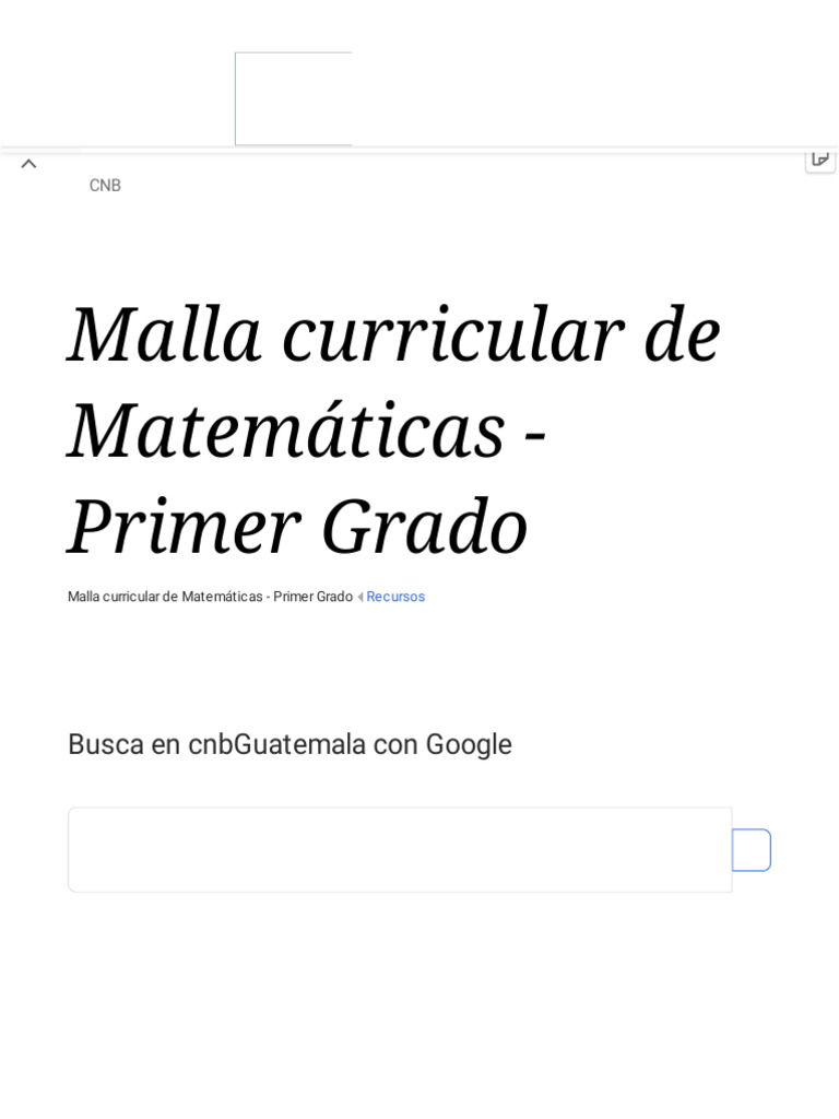 Malla Curricular de Matemáticas - Primer Grado - CNB | PDF | Ecuaciones | Ángulo