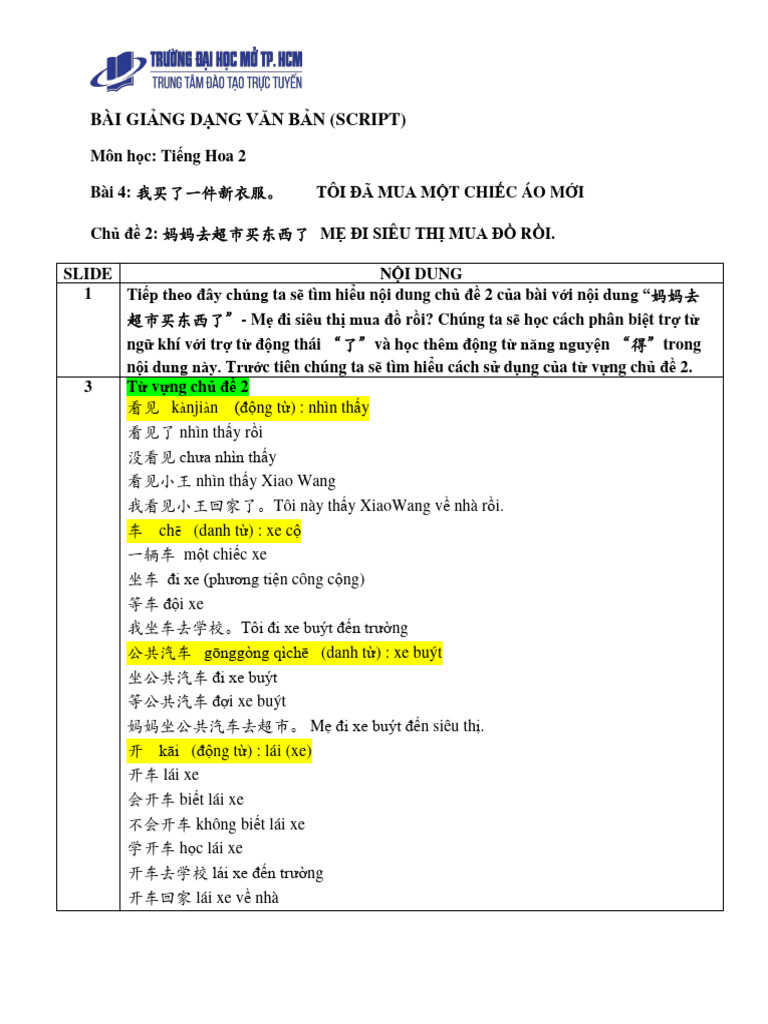 Script Bai Giang Bai 4 - Chu de 2 | PDF