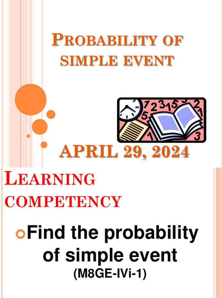 Probability of Simple Events Explained | PDF | Odds | Probability