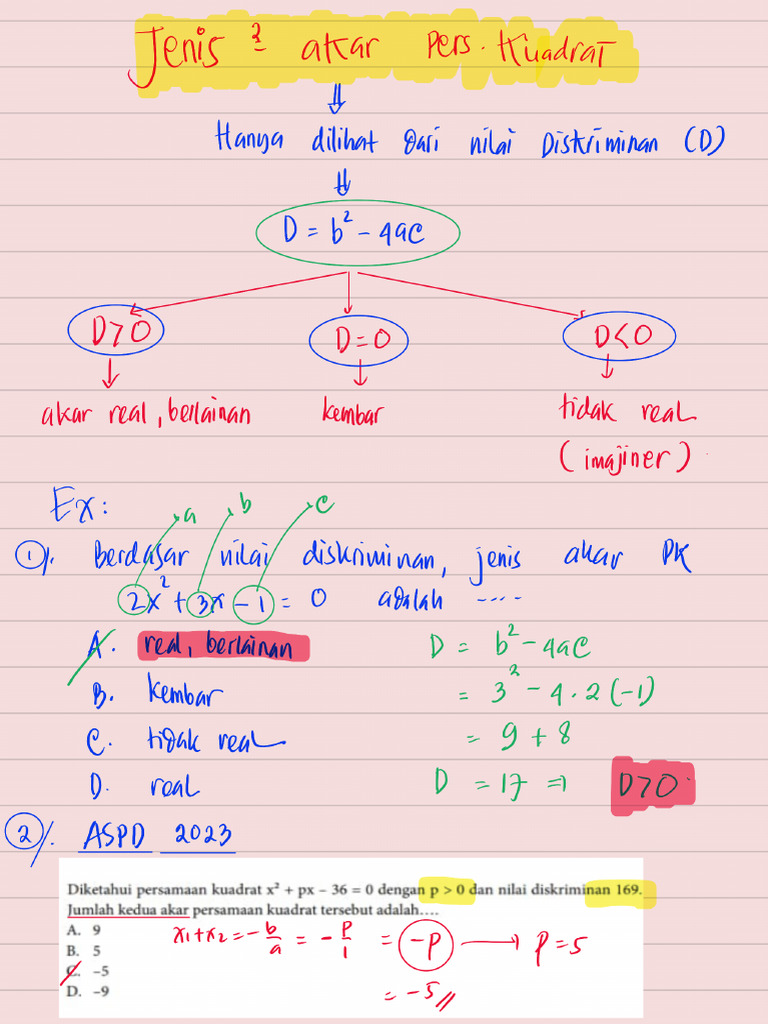 Jenis Akar PK, Rumus Jumlah, Hasil Kali - 230905 - 175508 | PDF