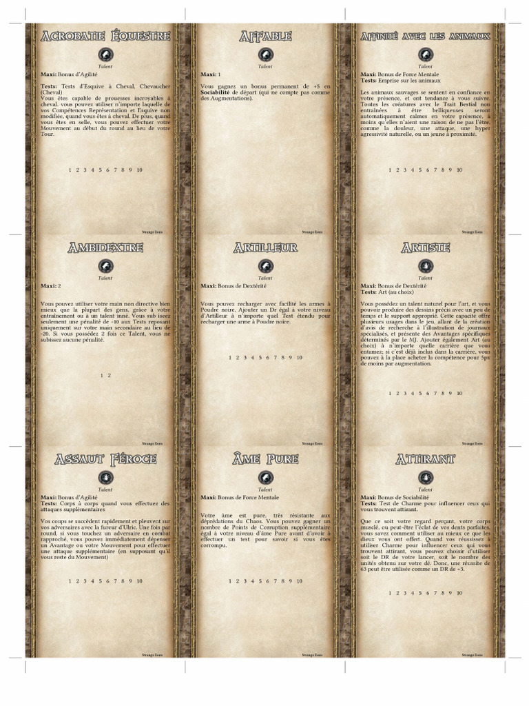 WJDFR V4 PaquetdeCarte Talenst | PDF