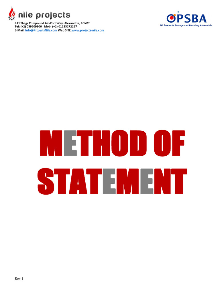 Method of Statement Mos | Download Free PDF | Personal Protective ...