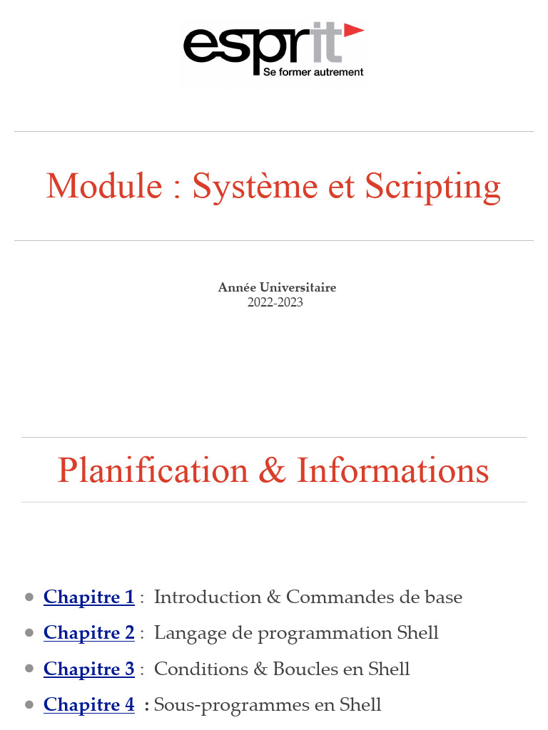 Conditions et Boucles en Shell Scripting | PDF | Structure de contrôle ...