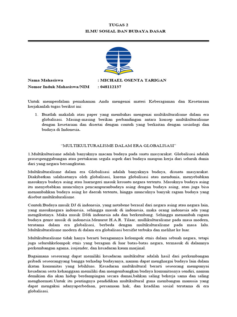 Tugas 2 Ilmu Sosial Dan Budaya Dasar | PDF | Sejarah | Agama & Spiritualitas