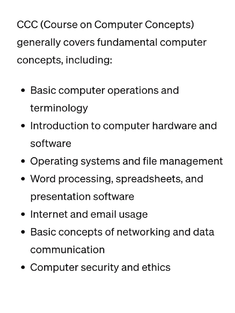 CCC Syllabus - Merged | PDF