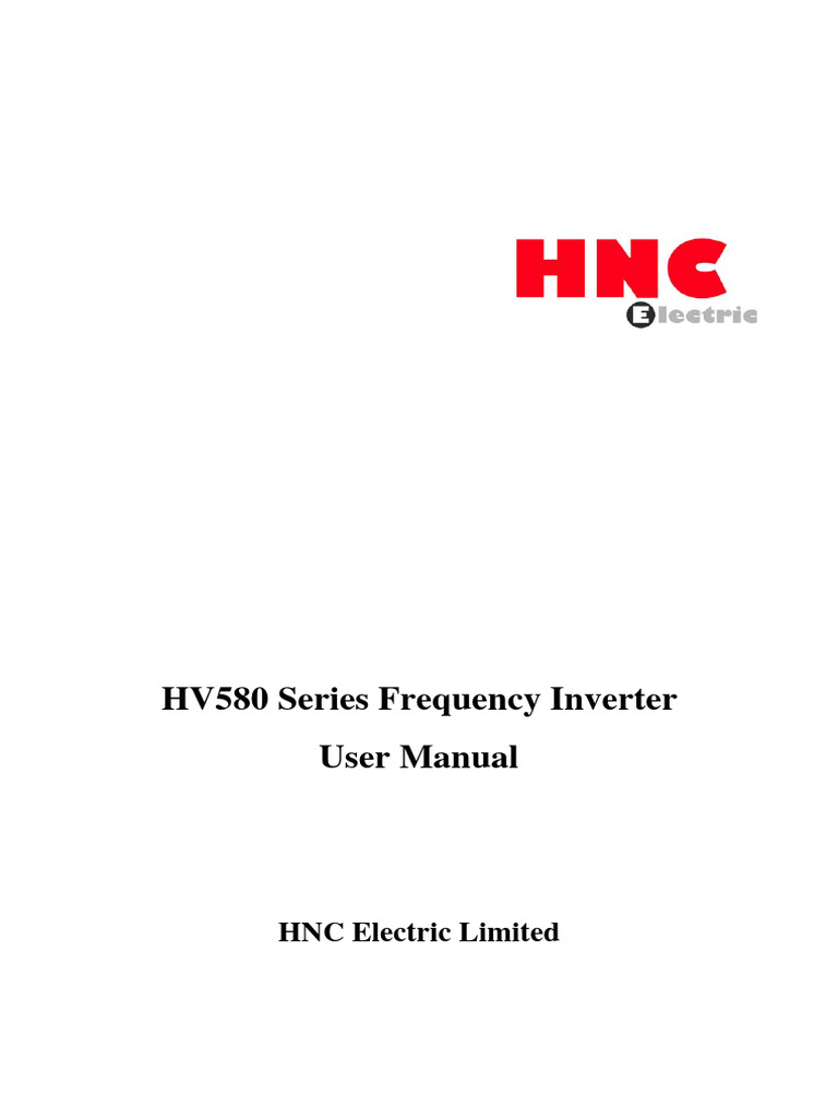 HV580 Series Frequency Inverter User Manual: HNC Electric Limited | PDF | Alternating Current ...
