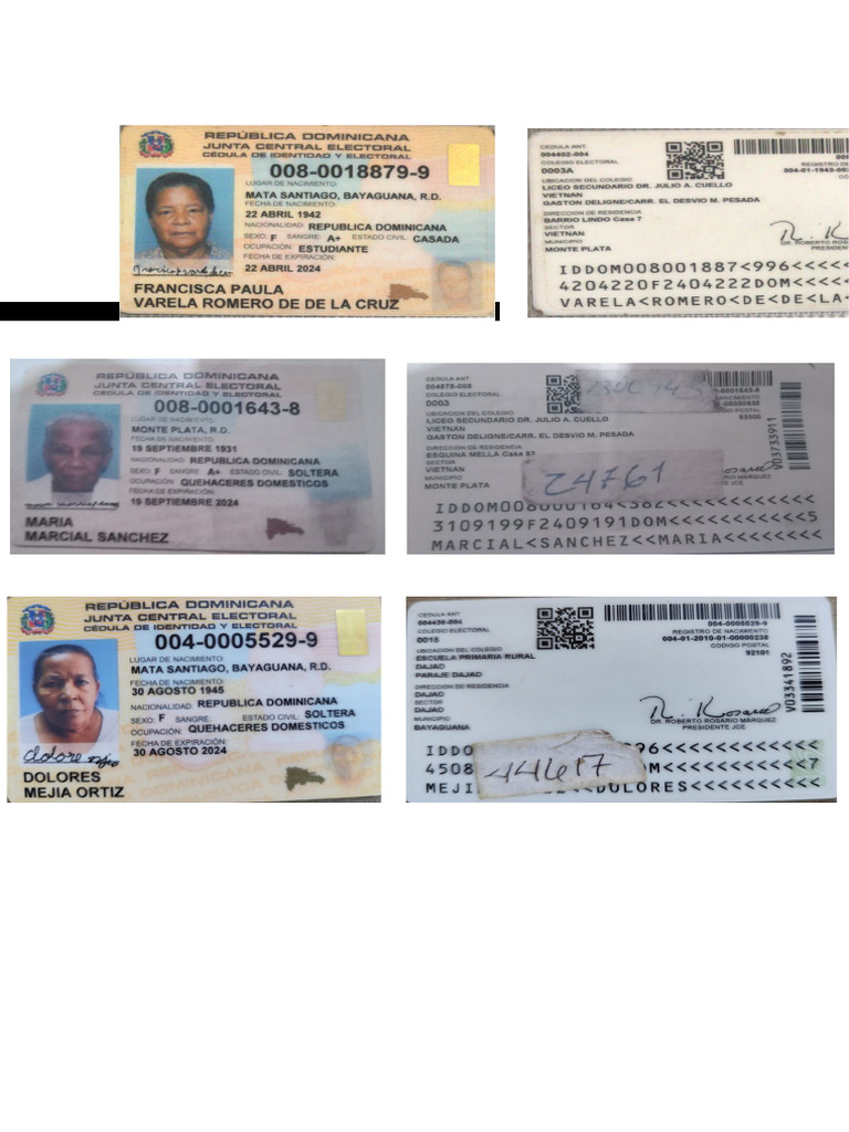 Cedulas Diferente | PDF