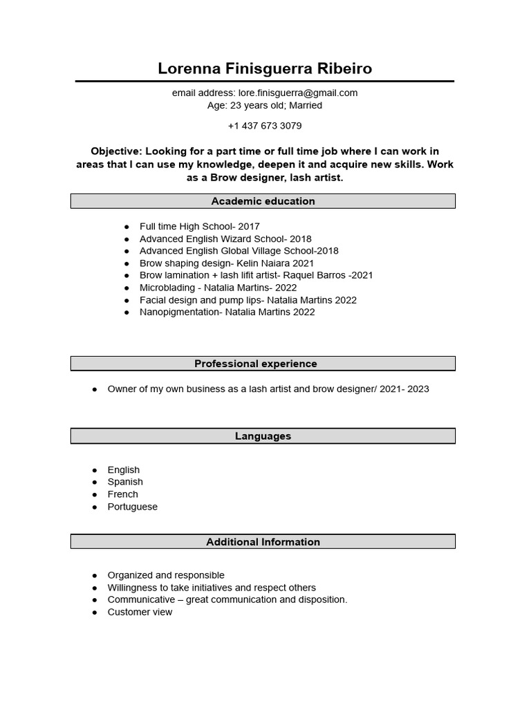 CV Lorenna - Beauty | PDF