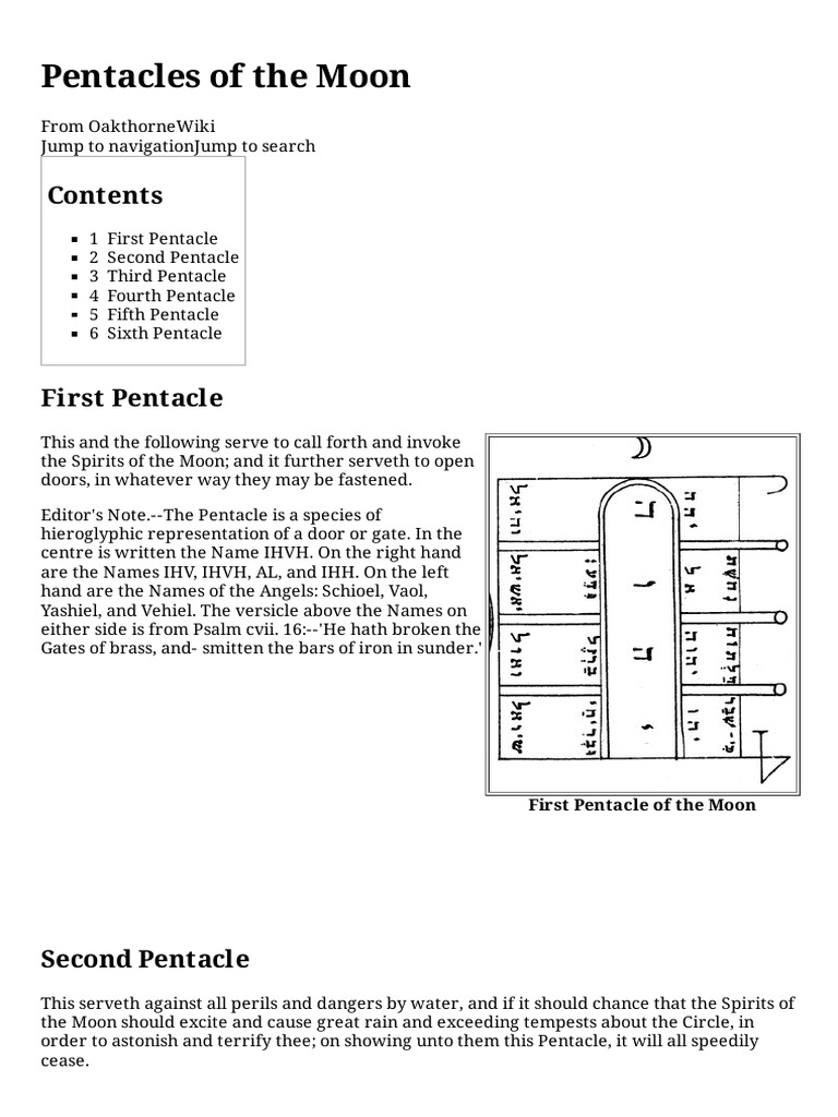 First Pentacle of the Moon Explained | PDF | Religious Belief And Doctrine