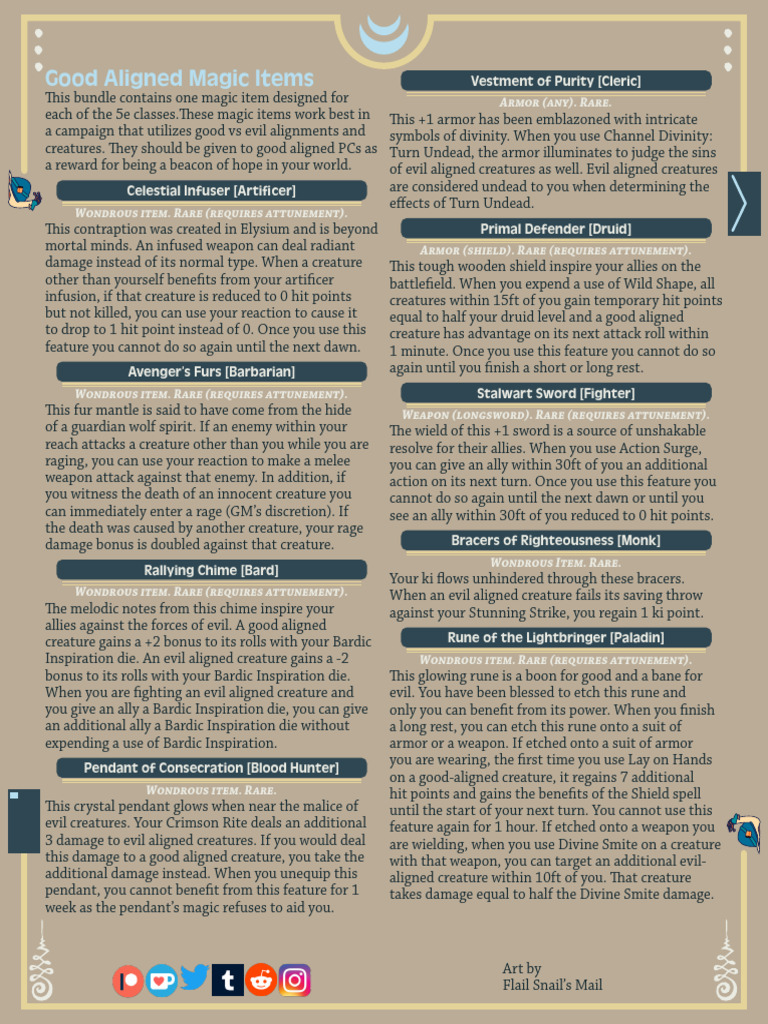 [RM] Good Aligned Items | PDF | Dungeons & Dragons | Gary Gygax Games