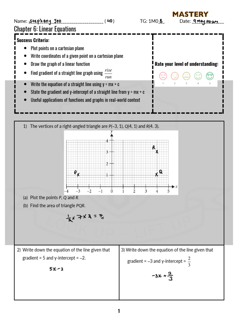 Linear Equations for Students | PDF