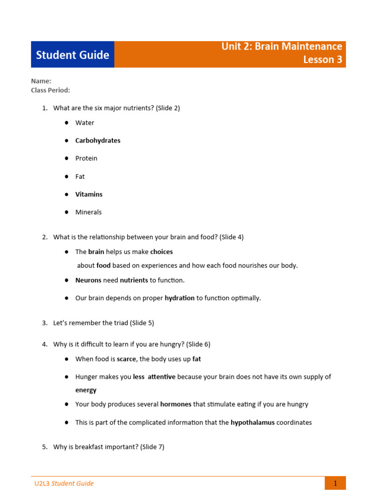 Aryan Mehta - Student - PantherCreekHS - U2L3 Student Guide (2023) | PDF | Eating Disorder | Eating