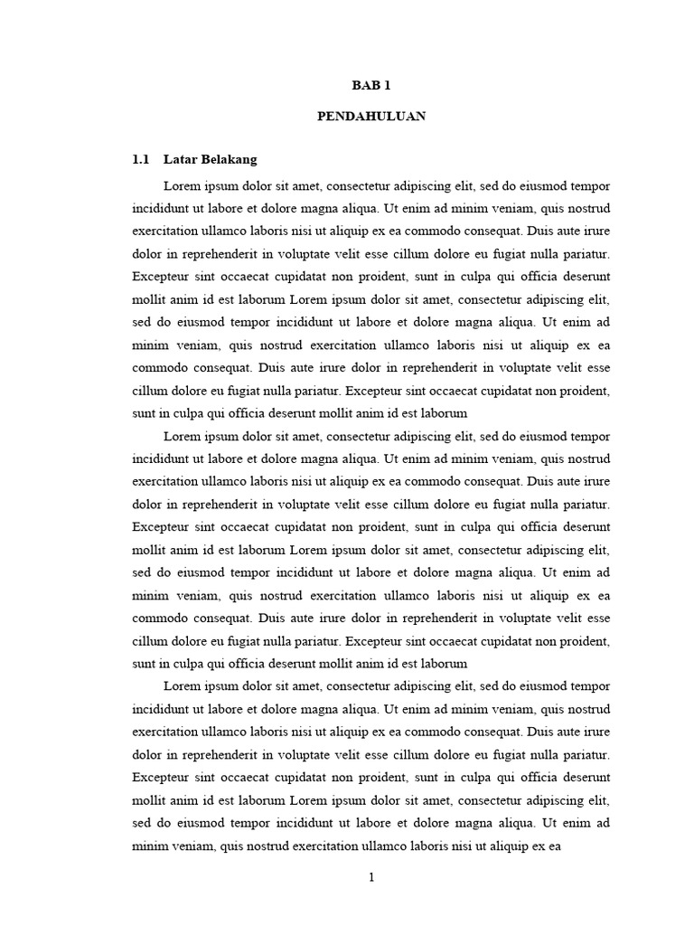 TEMPLATE Penulisan Proposal BAB I - BAB V Daftar Pustaka | PDF
