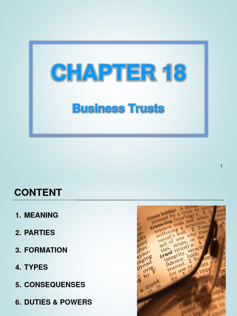 Understanding Business Trusts Basics | PDF | Trustee | Real Estate Law