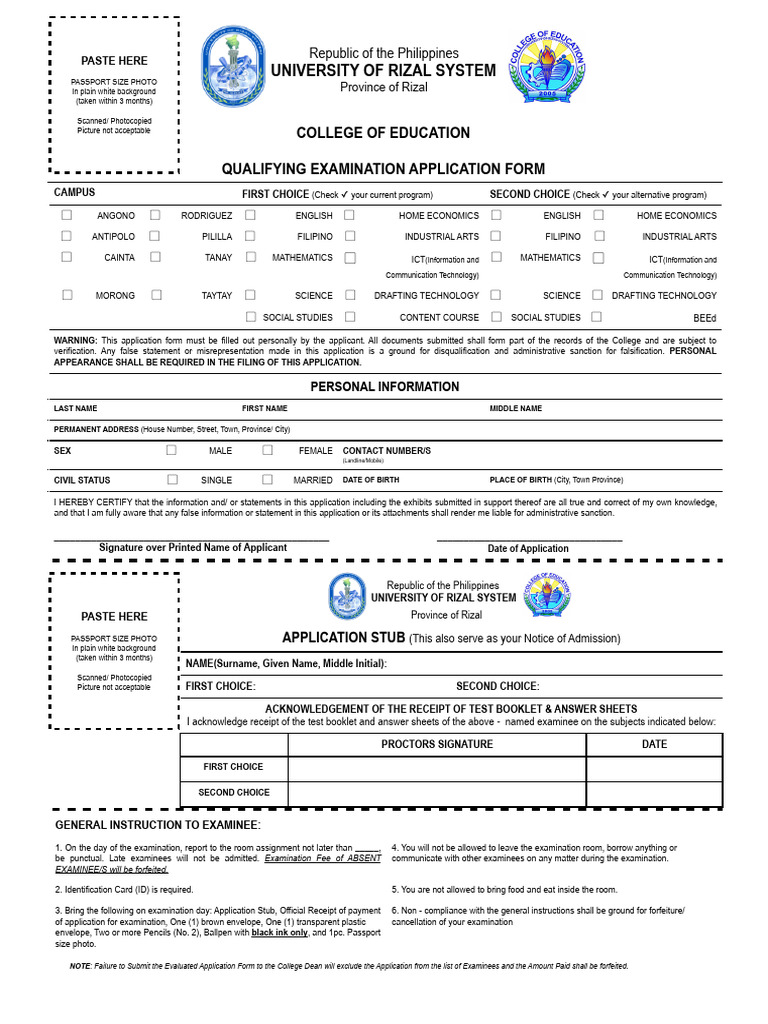 QE APplication Form 5 | PDF