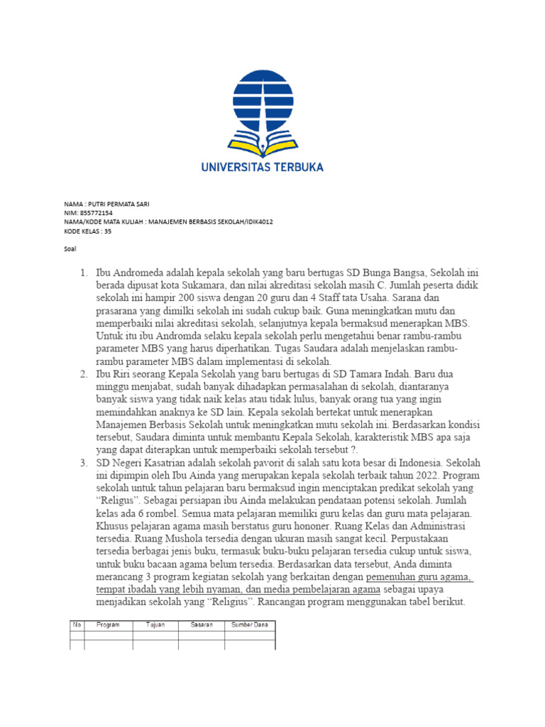 Tugas 1 MBS | PDF | Karier & Perkembangan | Kesehatan Holistik