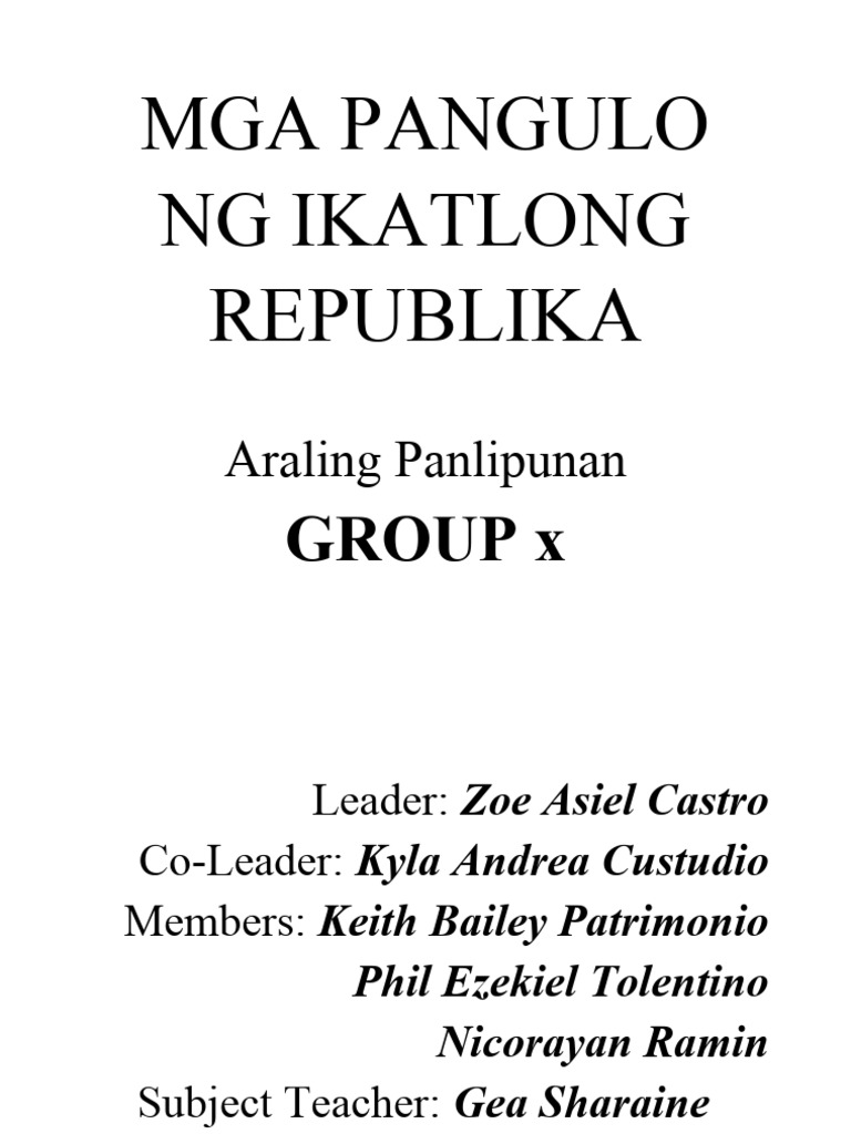 Mga Pangulo NG Ikatlong Republika | PDF