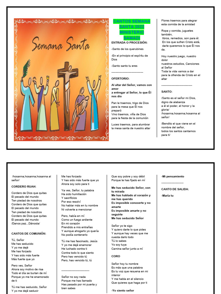 Cantos De Semana Santa 2022ministerio De Musica Samadid Pdf