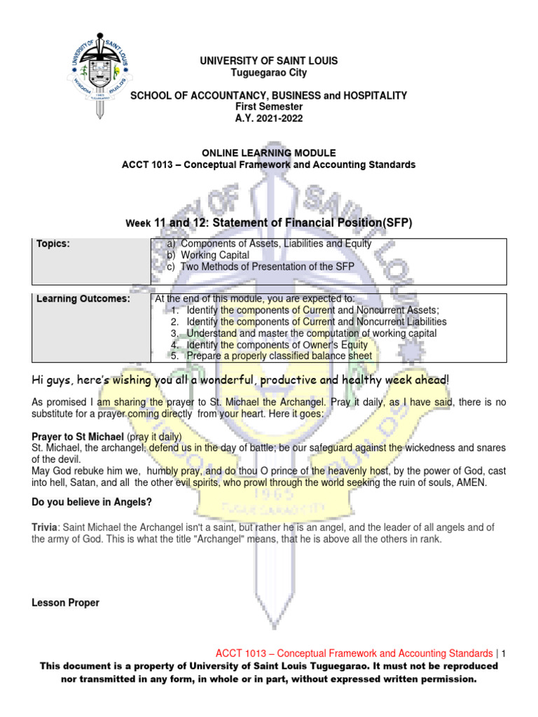 Statement of Financial Position | PDF | Equity (Finance) | Balance Sheet