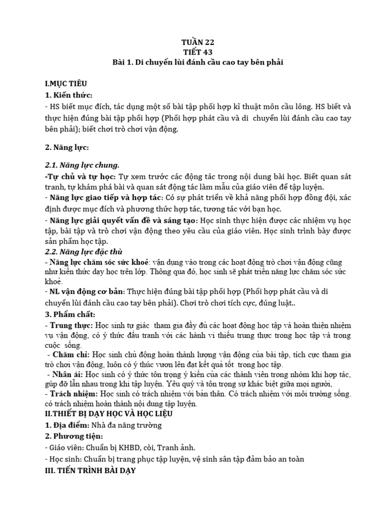 GDTC 8 tuần 22 | PDF