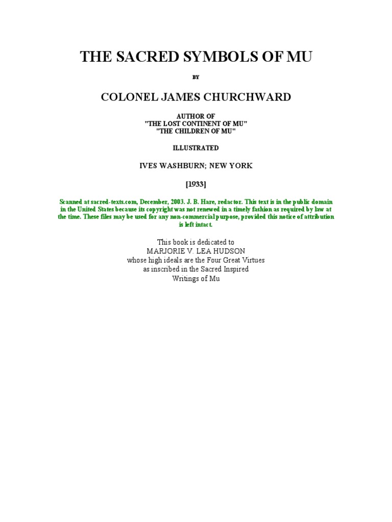 James Church Ward The Sacred Symbols of Mu | PDF | Idolatry | Priest
